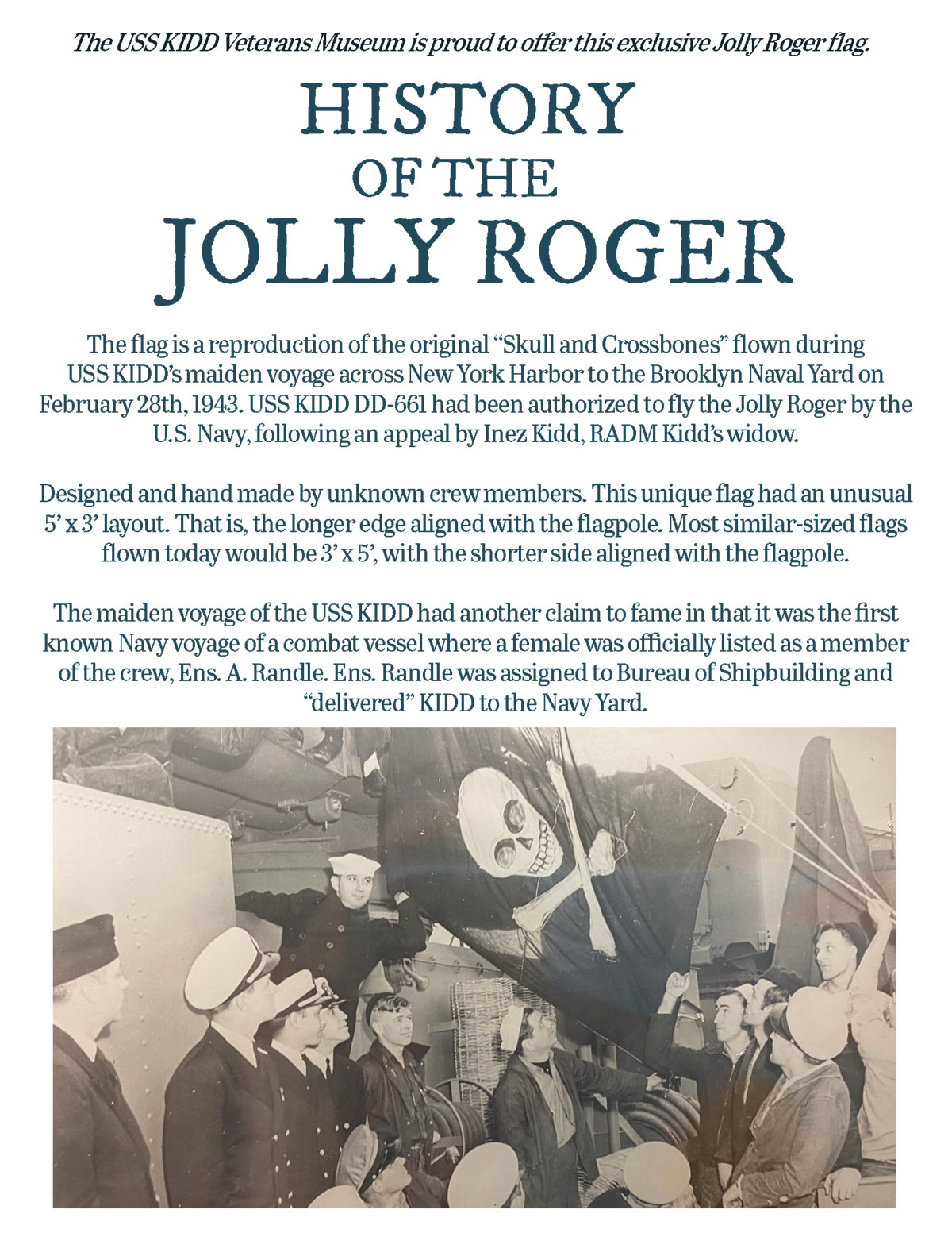 Jolly Roger Flag - USS KIDD